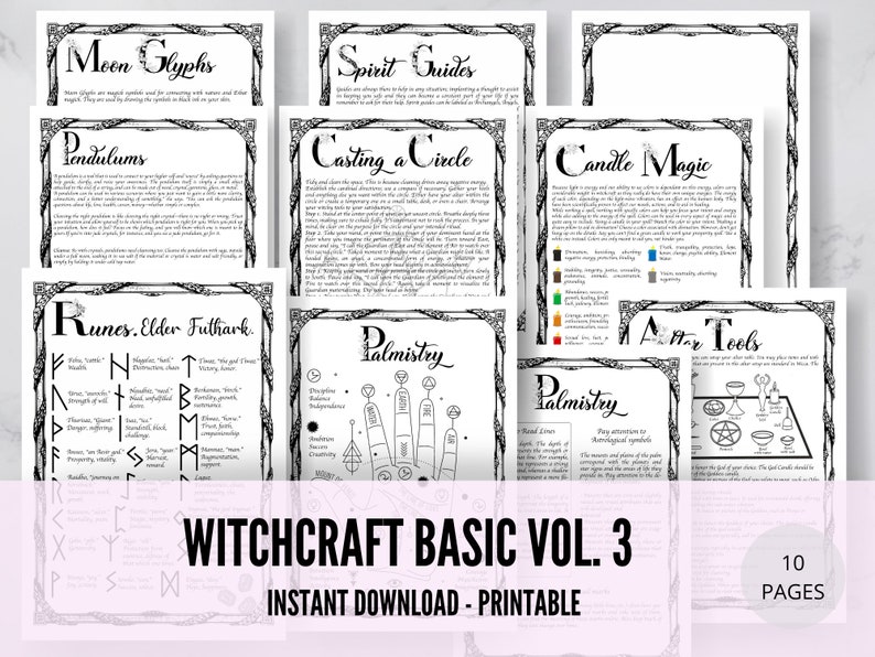 ALL the Basics of Witchcraft Bundle Printable Grimoire Pages - Etsy