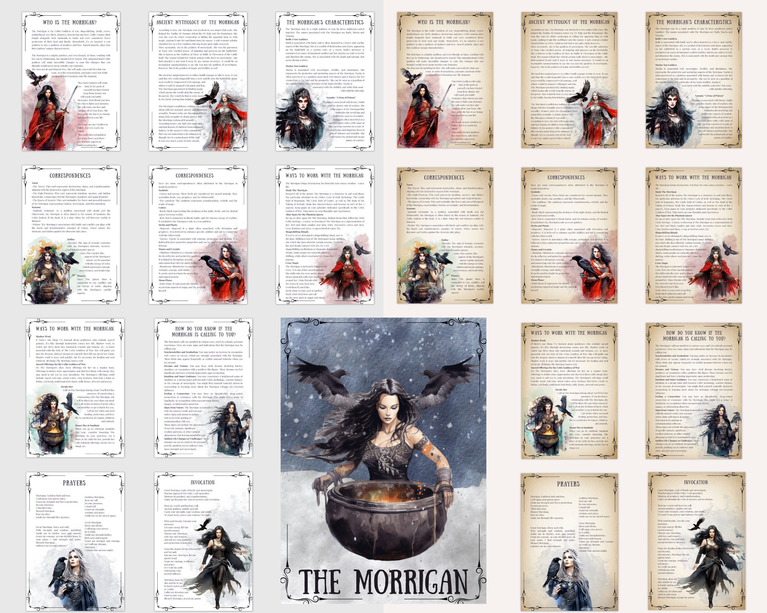 The Morrigan Celtic Goddess Pages + Shadow Work Journal (digital ...