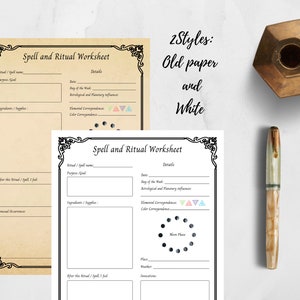 Spell & Ritual Templates: Printable Book of Shadows Worksheet (PDF) - Etsy