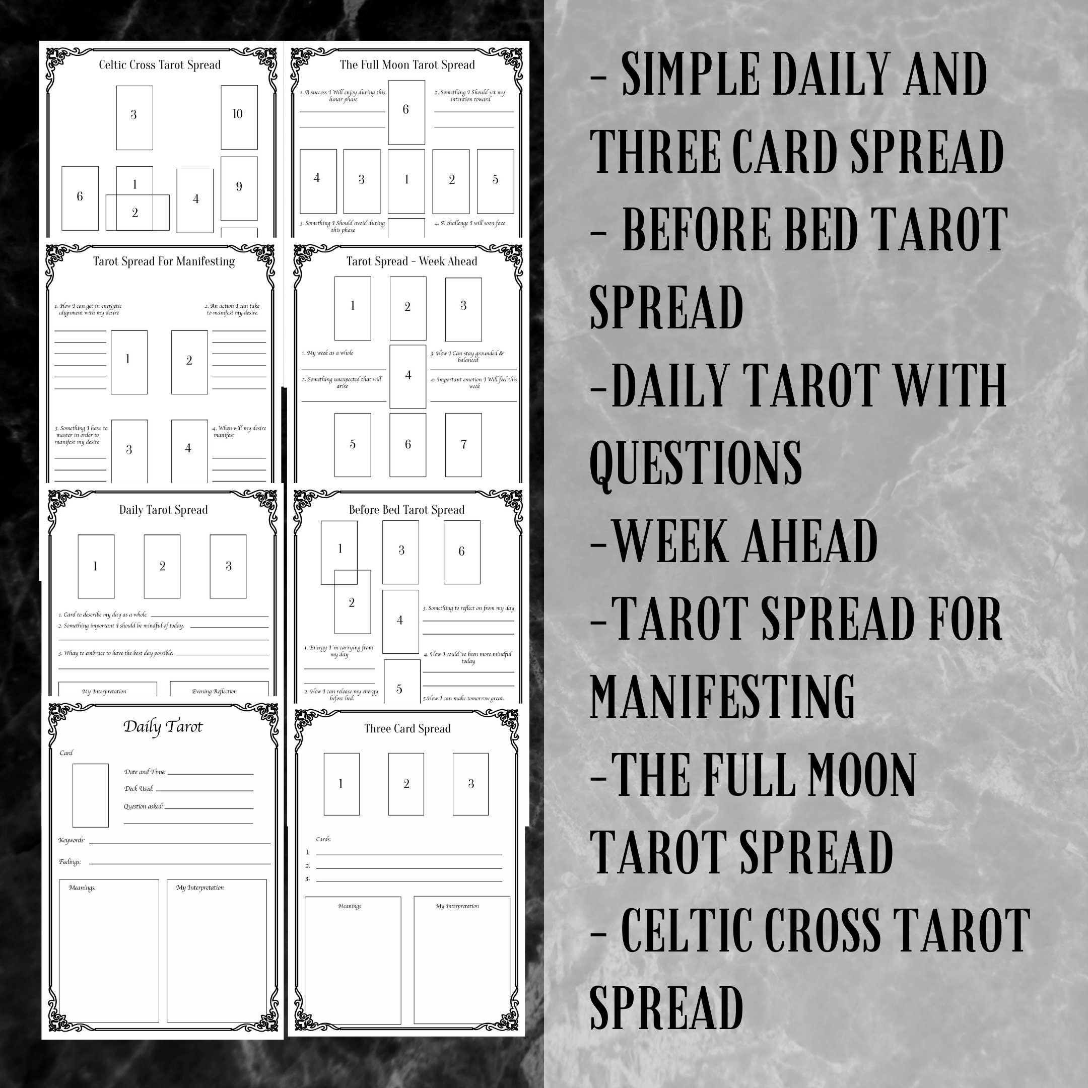 Tarot Journal With Stickers Printable Printable Journal Pages - Etsy