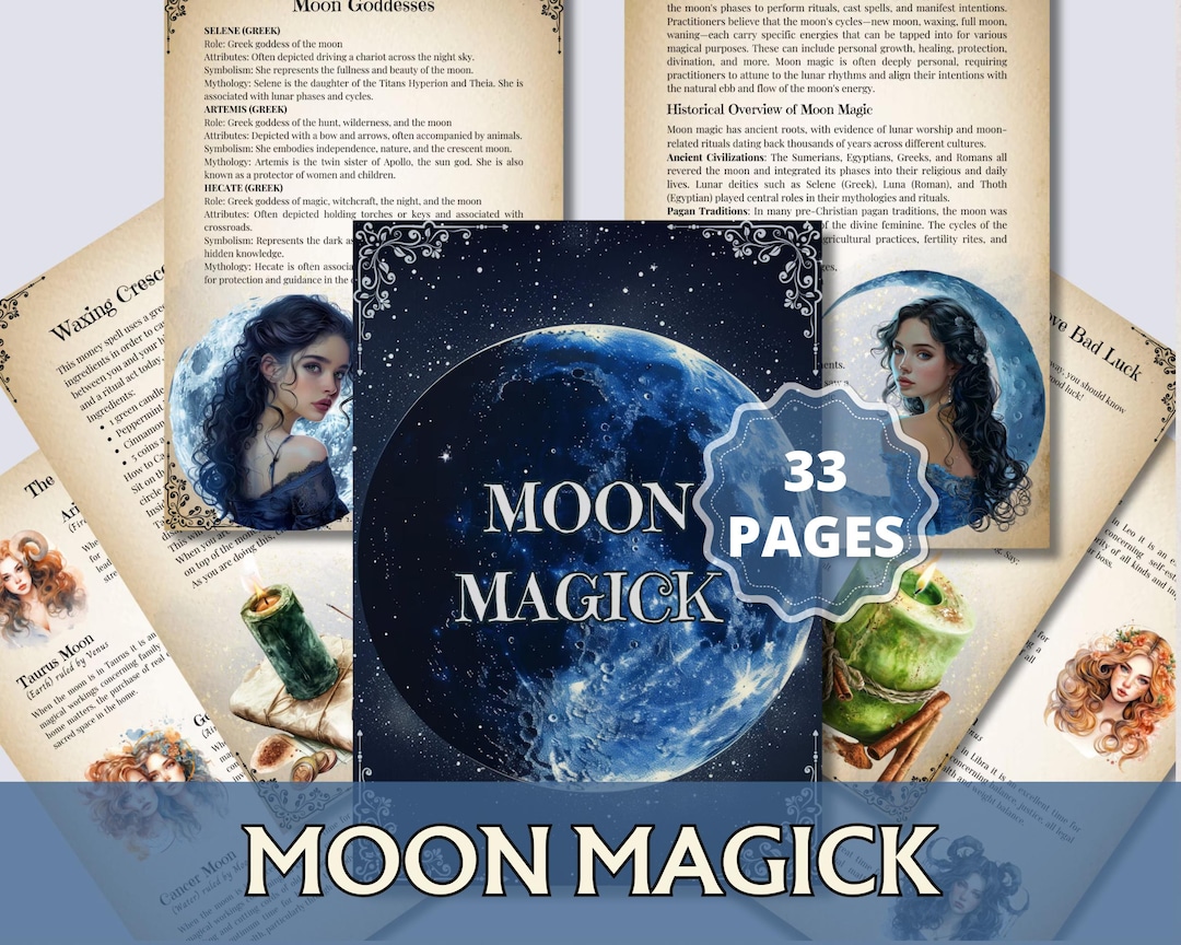 Moon Magick Grimoire – Lunar Witchcraft Printable | Full Moon Rituals ...