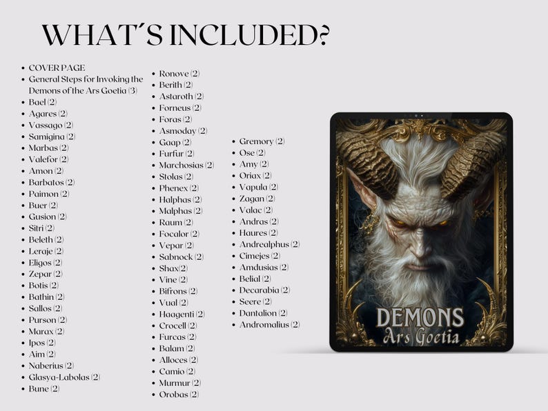 Ars Goetia Demons Compendium — Illustrated Demonology Reference | 72 ...