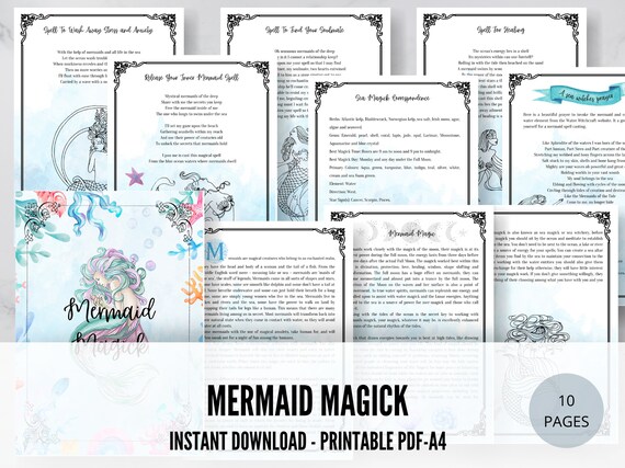 Mermaid Magick A Sea Witches Prayer Spells Book of Shadows - Etsy