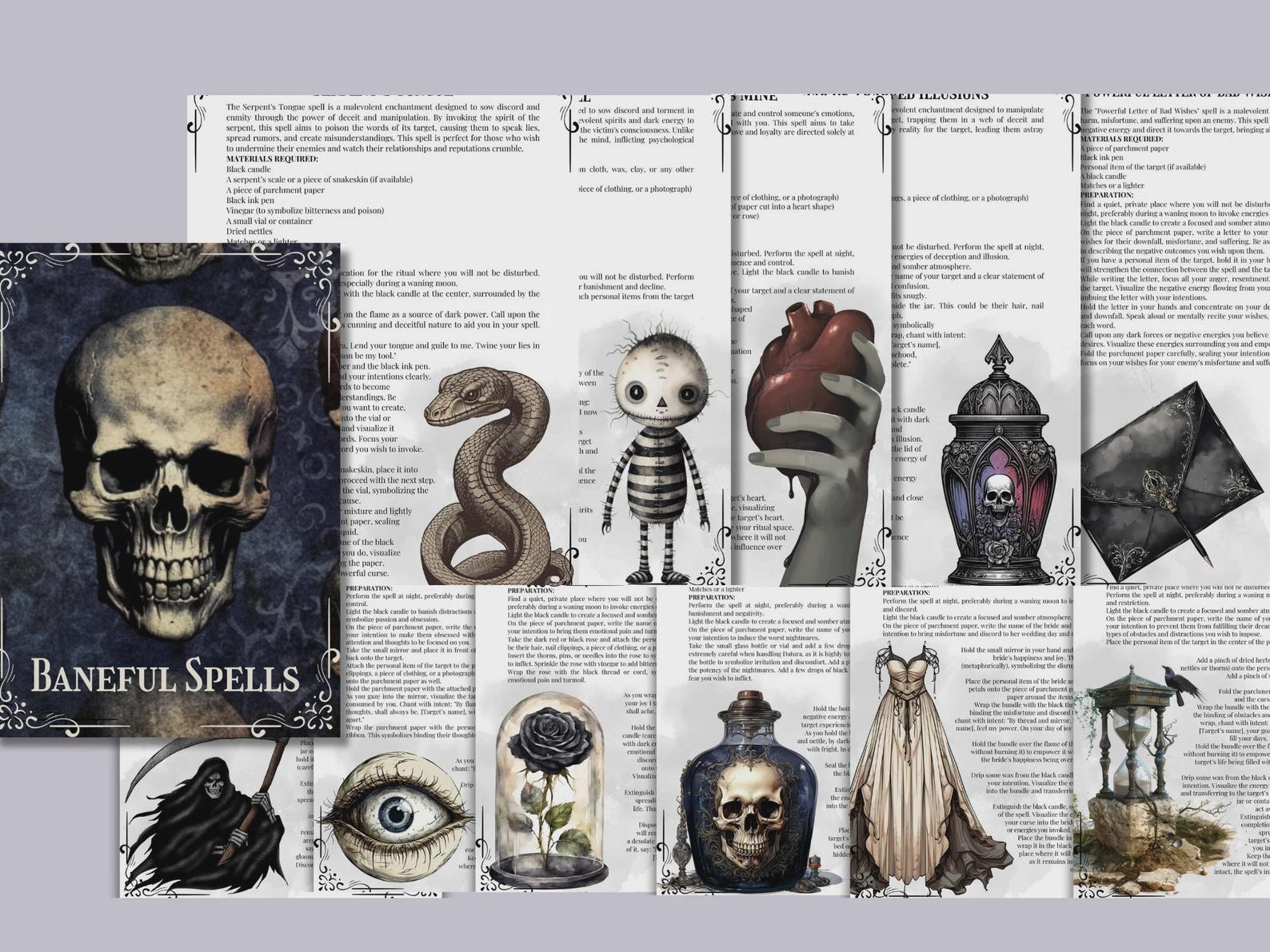 Baneful Spells Grimoire Printable | Dark Magic and Shadow Work ...