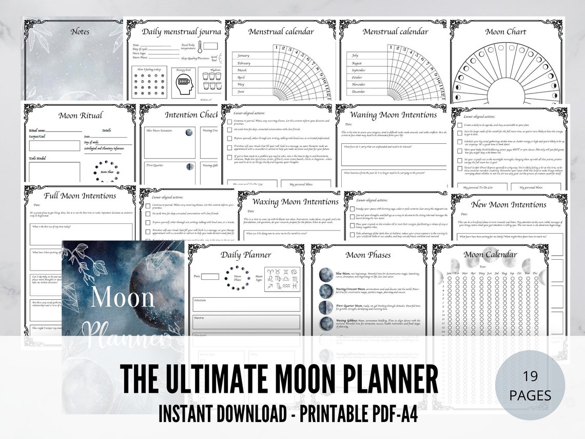 Moon Planner Digital Download Moon Journal - Etsy