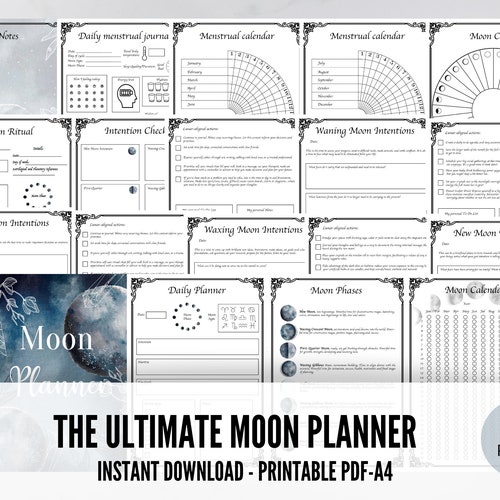 Moon Journal Moon Planner Pages Printable Digital PDF - Etsy