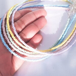 Pastel Color Seed Bead CHOKER 5 Colors Pastel Aesthetic Choker Summer ...