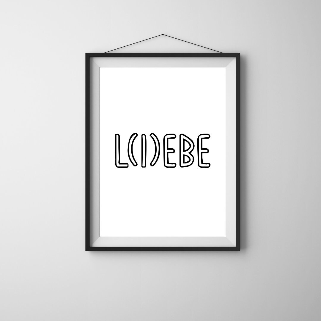LIEBE Inspirational Quote Poster DIY Decor for Love, Life, Family ...