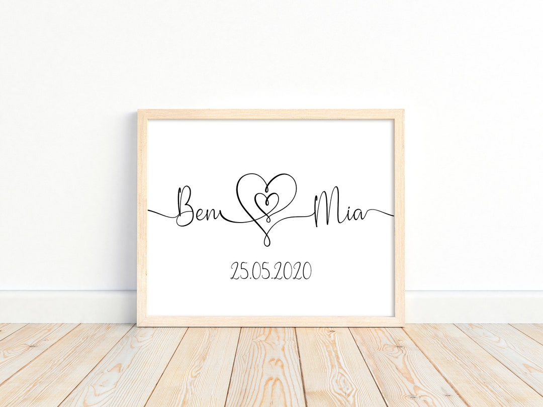 Personalized Couple Poster Unique Wedding, Anniversary, Engagement or ...