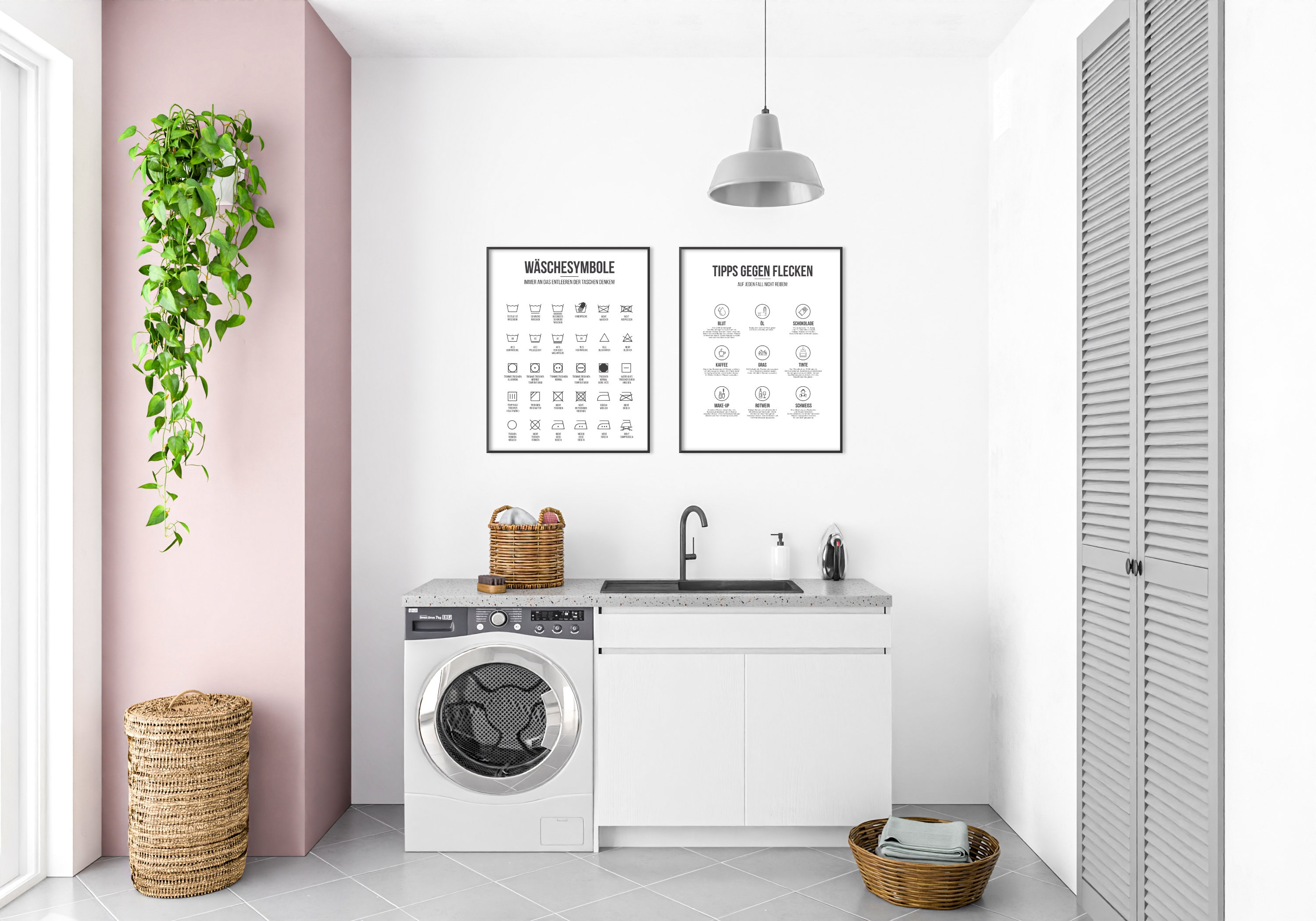 Funny Set of 3 Laundry Posters With Laundry Symbols and Stain Removal ...