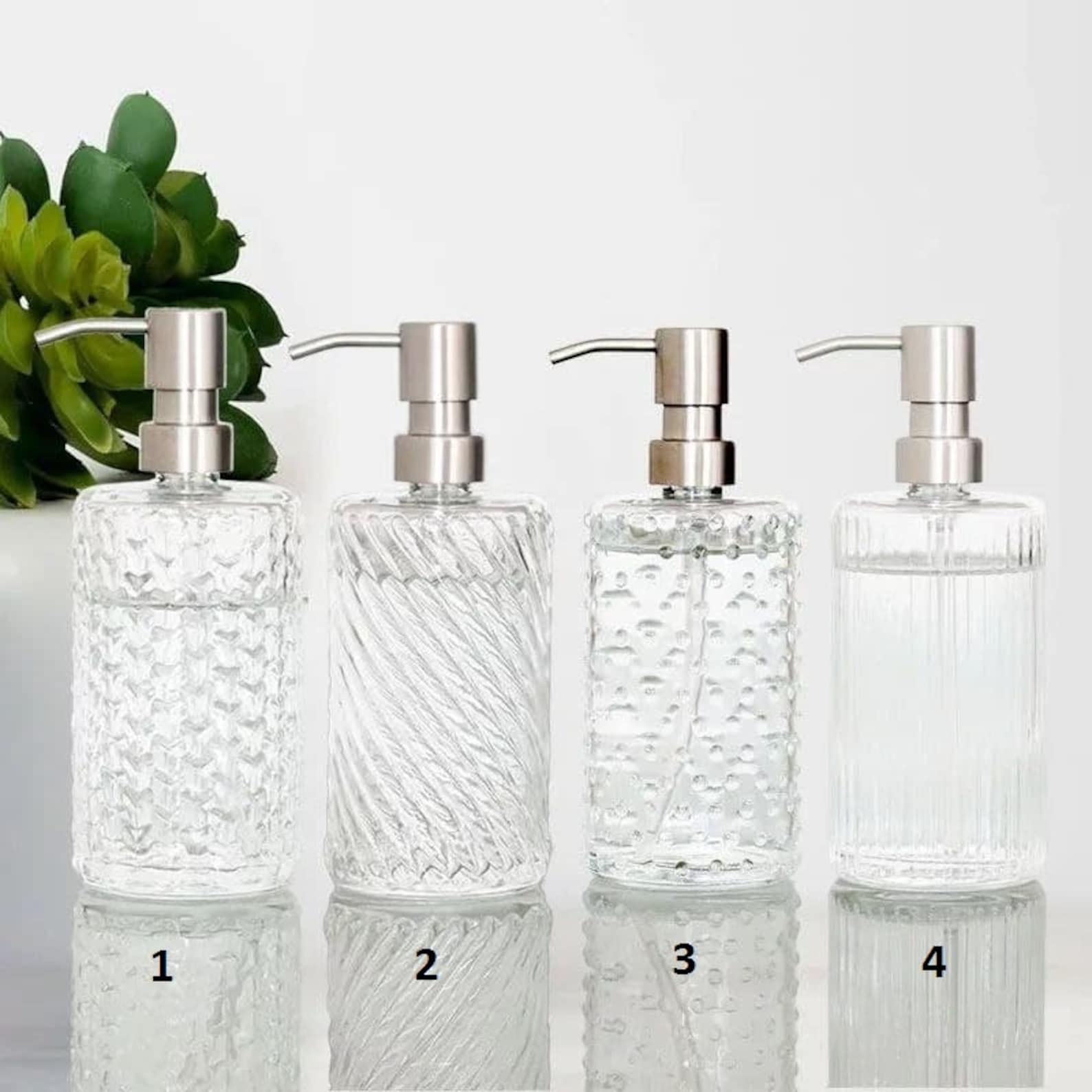 Clear Glass Hand Soap Dispenser 400ml Silver Pump Shampoo Etsy