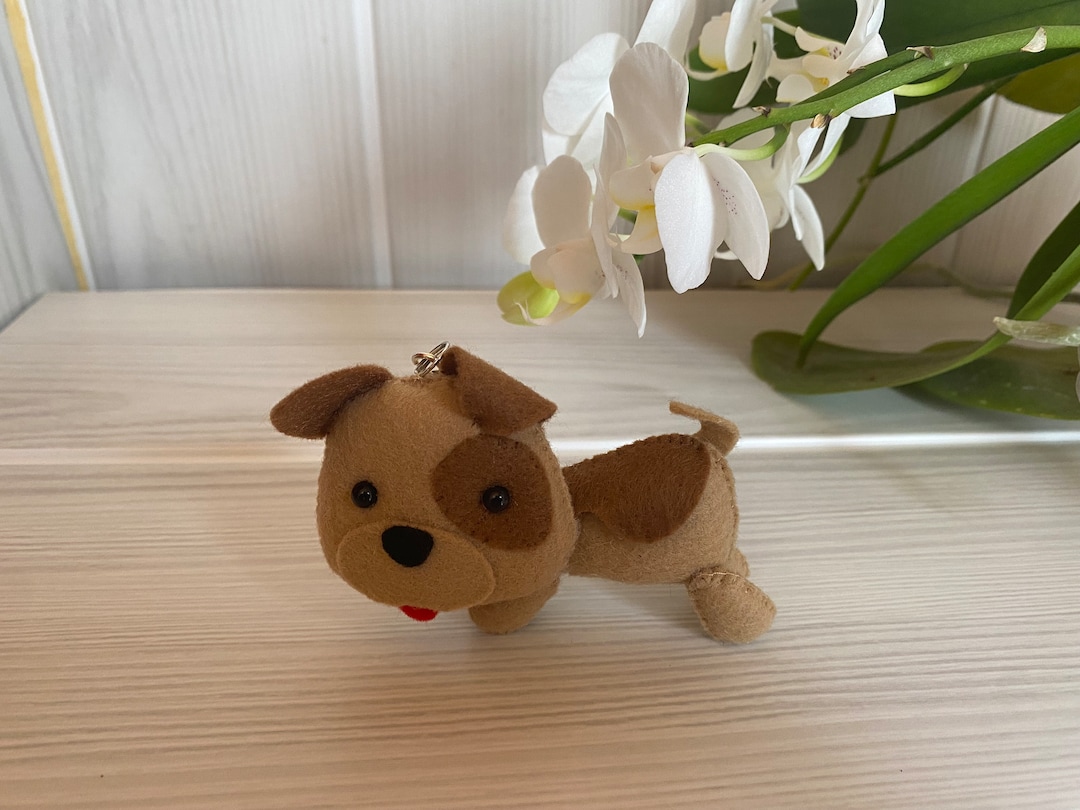 Felt Dog Keychain - Handmade Creation, Cute Plush Toy, Gift Idea for ...