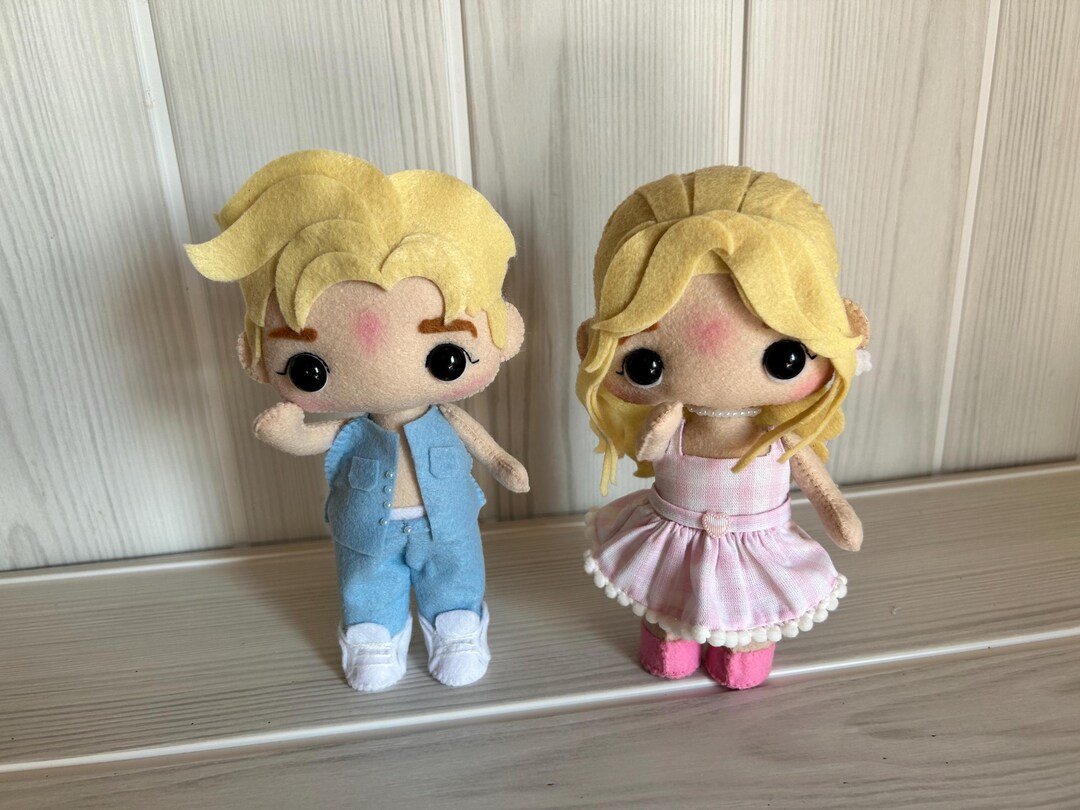 Barbie and Ken Themed Felt Figurine, Felt Decoration, Party Decoration ...