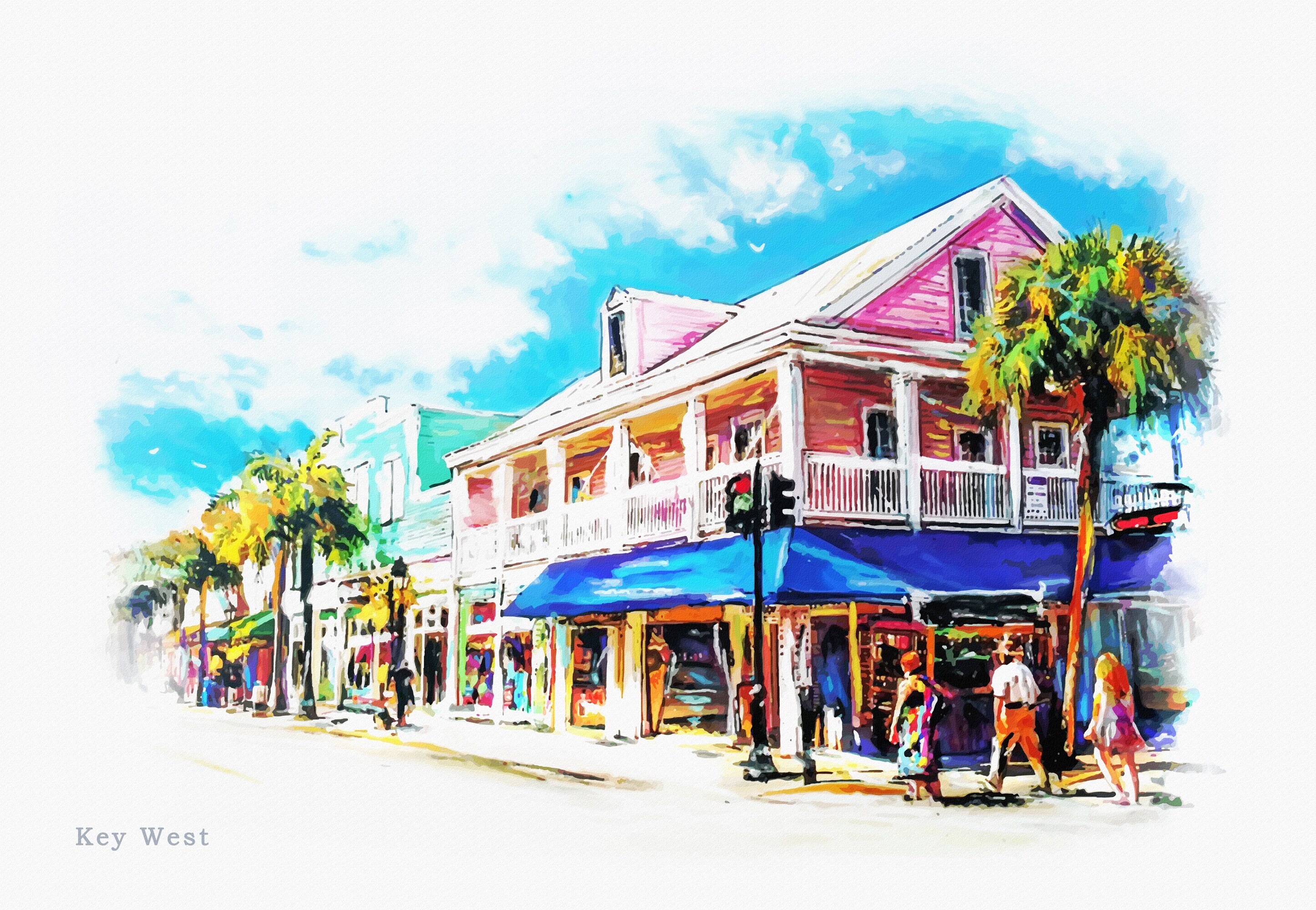 Key West PrintART PRINT Duval Street Florida Wall Art | Etsy