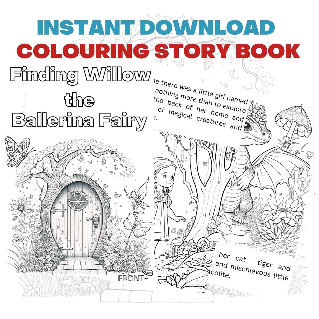 Finding Willow the Ballerina Fairy, Printable Colouring Story Book ...