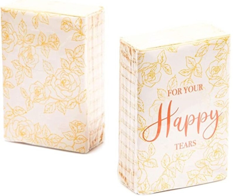 Happy Tears Tissue Packets or Handkerchiefs Wedding Tissues | Etsy