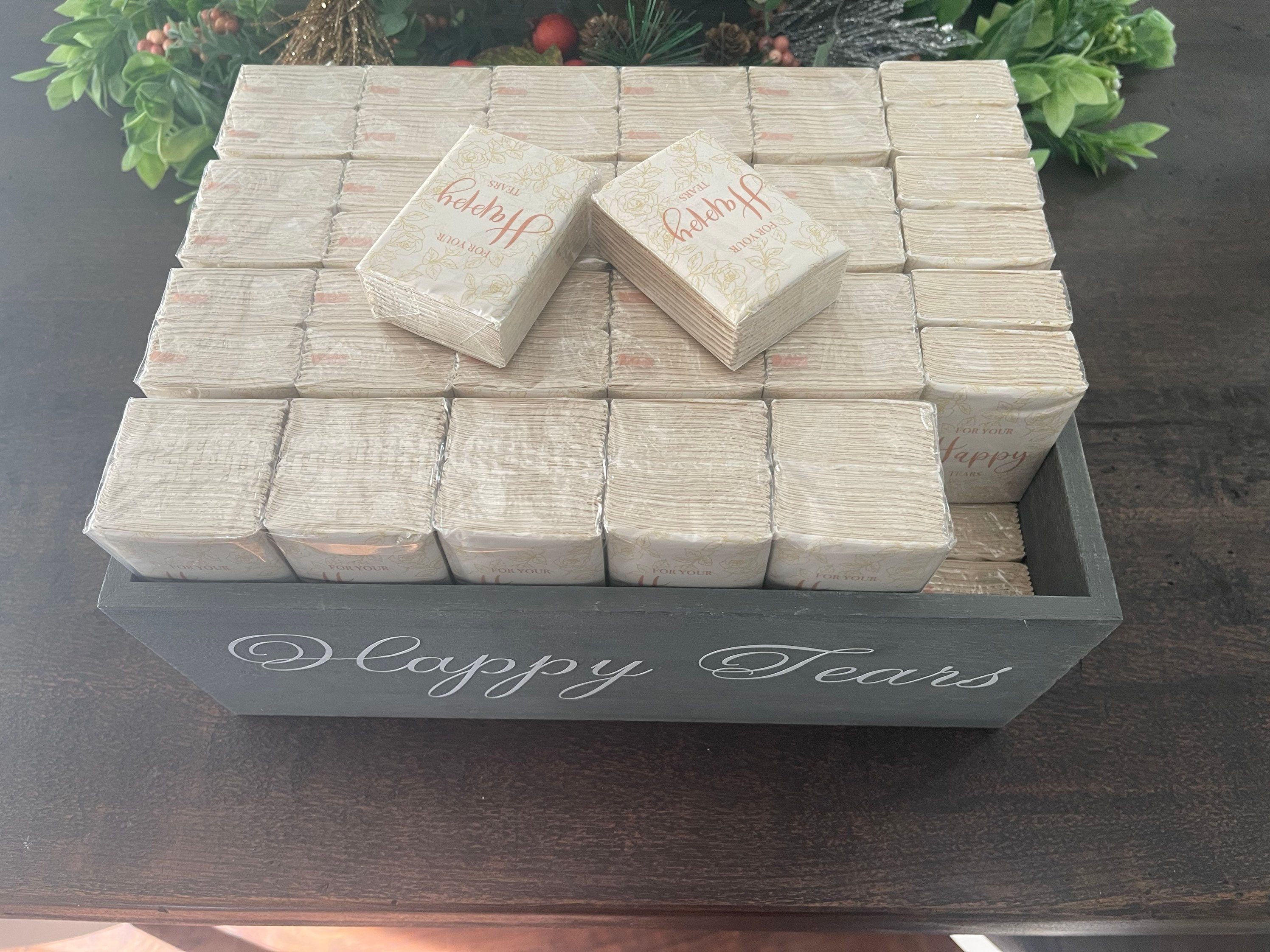 Happy Tears Tissue Packets or Handkerchiefs| Wedding Tissues | Wedding ...