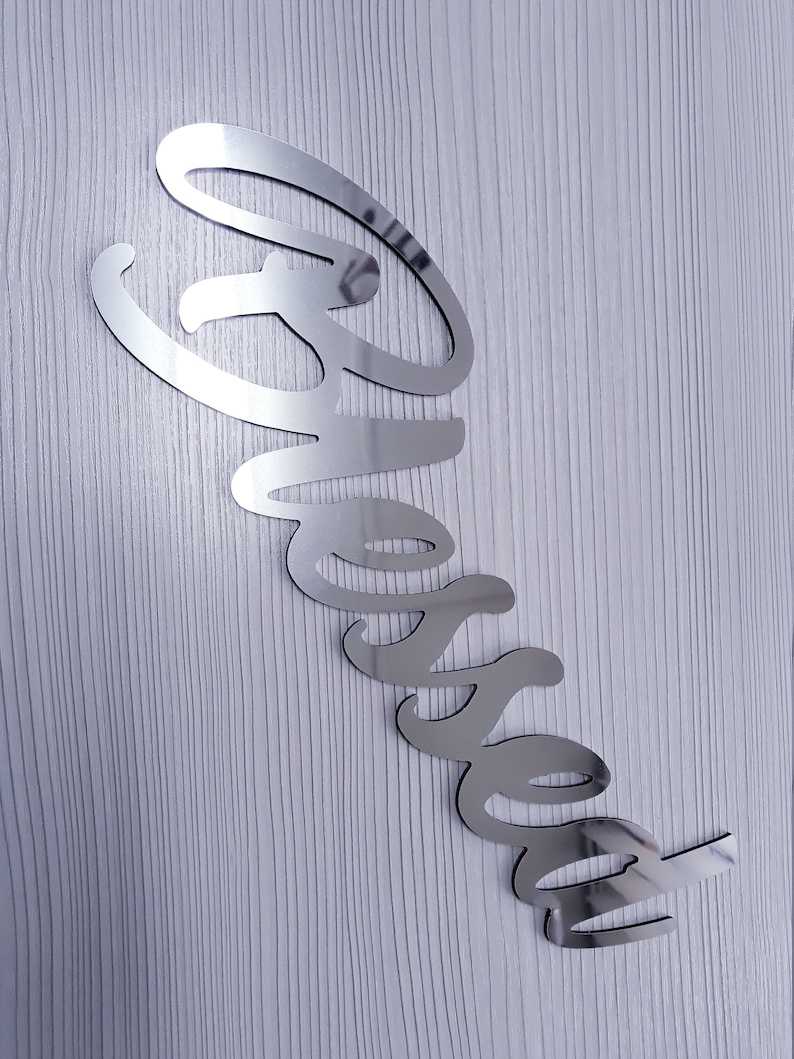 Blessed Sign Metal Silver or Gold Mirrorblessed Sings House - Etsy