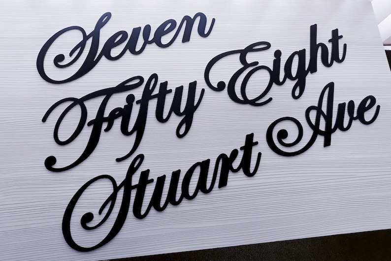Script Address Sign Metal,garage Address Script,script House Numbers ...