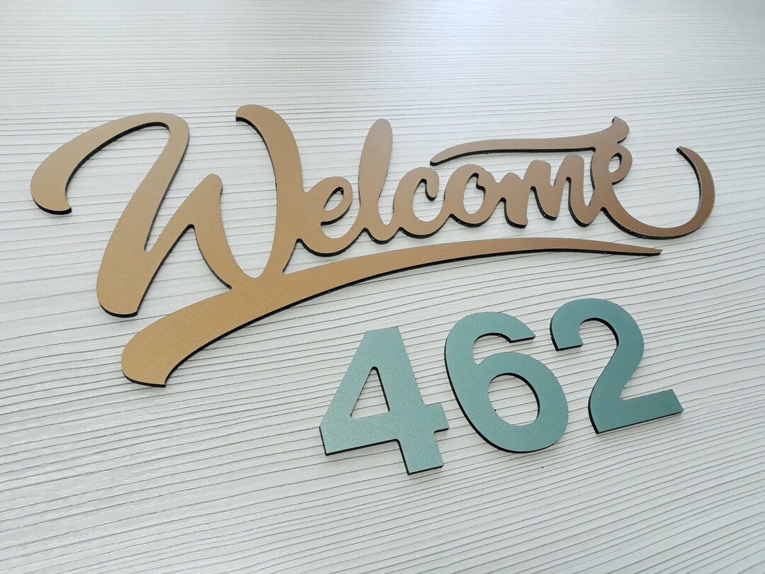 Metal House Numbers Welcome, House Number Sign, Metal Aluminum Address ...