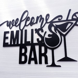 Custom Name Bar Sign Metal,name Bar Sings House Decor,wall Hangings ...