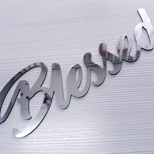Blessed Sign Metal Silver or Gold Mirror,blessed Sings House Decor,wall ...