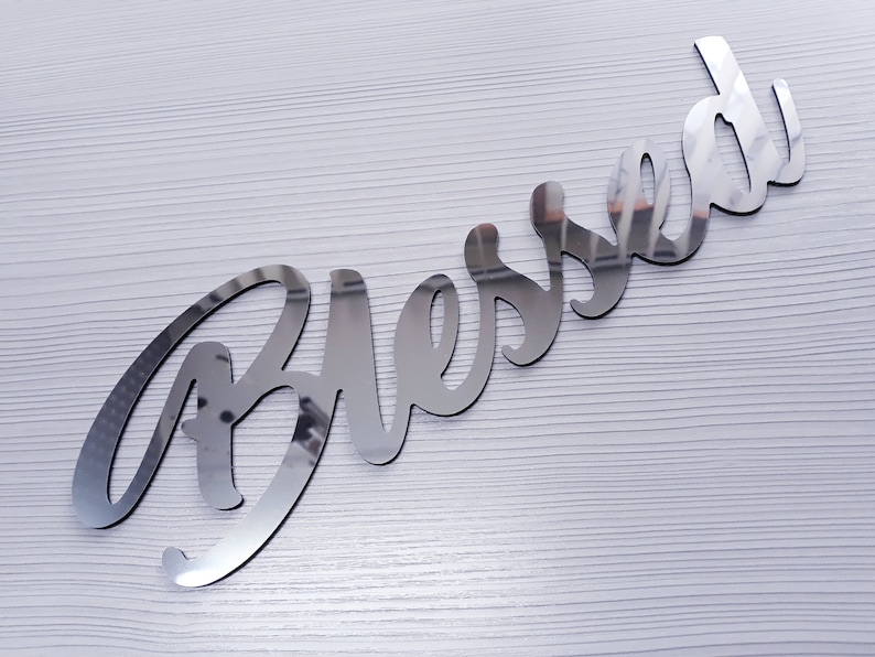 Blessed Sign Metal Silver or Gold Mirrorblessed Sings House - Etsy