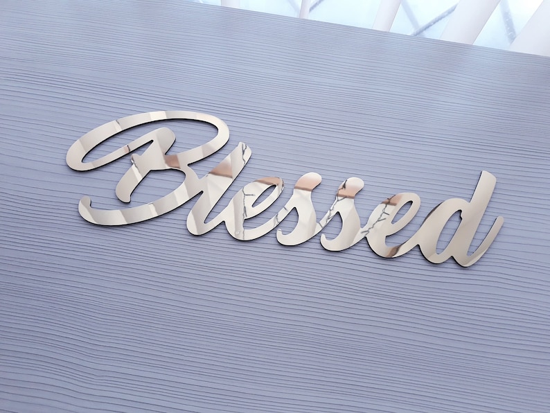 Blessed Sign Metal Silver or Gold Mirror,blessed Sings House Decor,wall ...