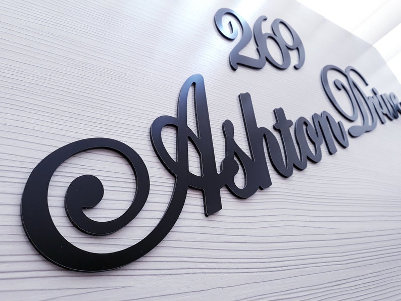 Script Address Sign Metal,script House Numbers,custom House Numbers ...