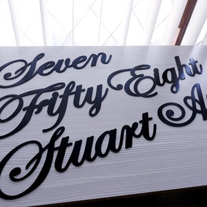 Script Address Sign Metal,garage Address Script,script House Numbers ...