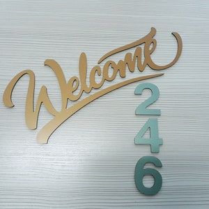 Metal House Numbers Welcome, House Number Sign, Metal Aluminum Address ...