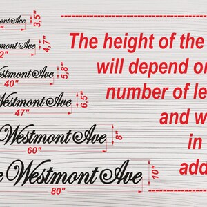 Script Address Sign Metal,script House Numbers,custom House Numbers ...
