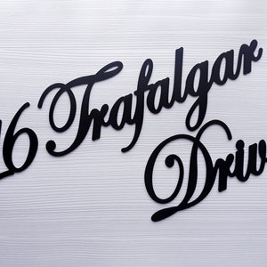 Script Address Sign Metalscript House Numberscustom House - Etsy