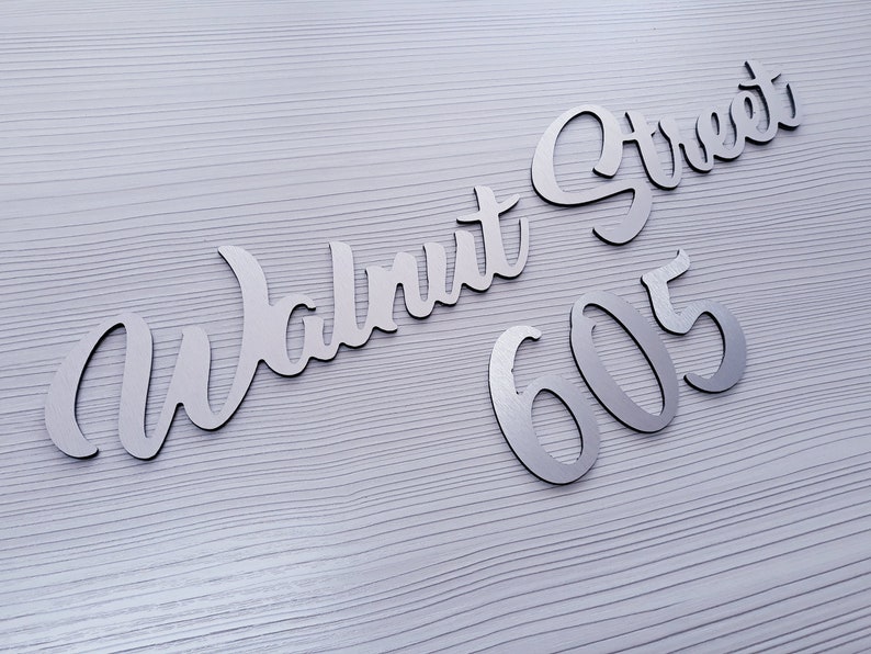 Script Address Sign Metal Custom House Numbers Sign Cursive | Etsy