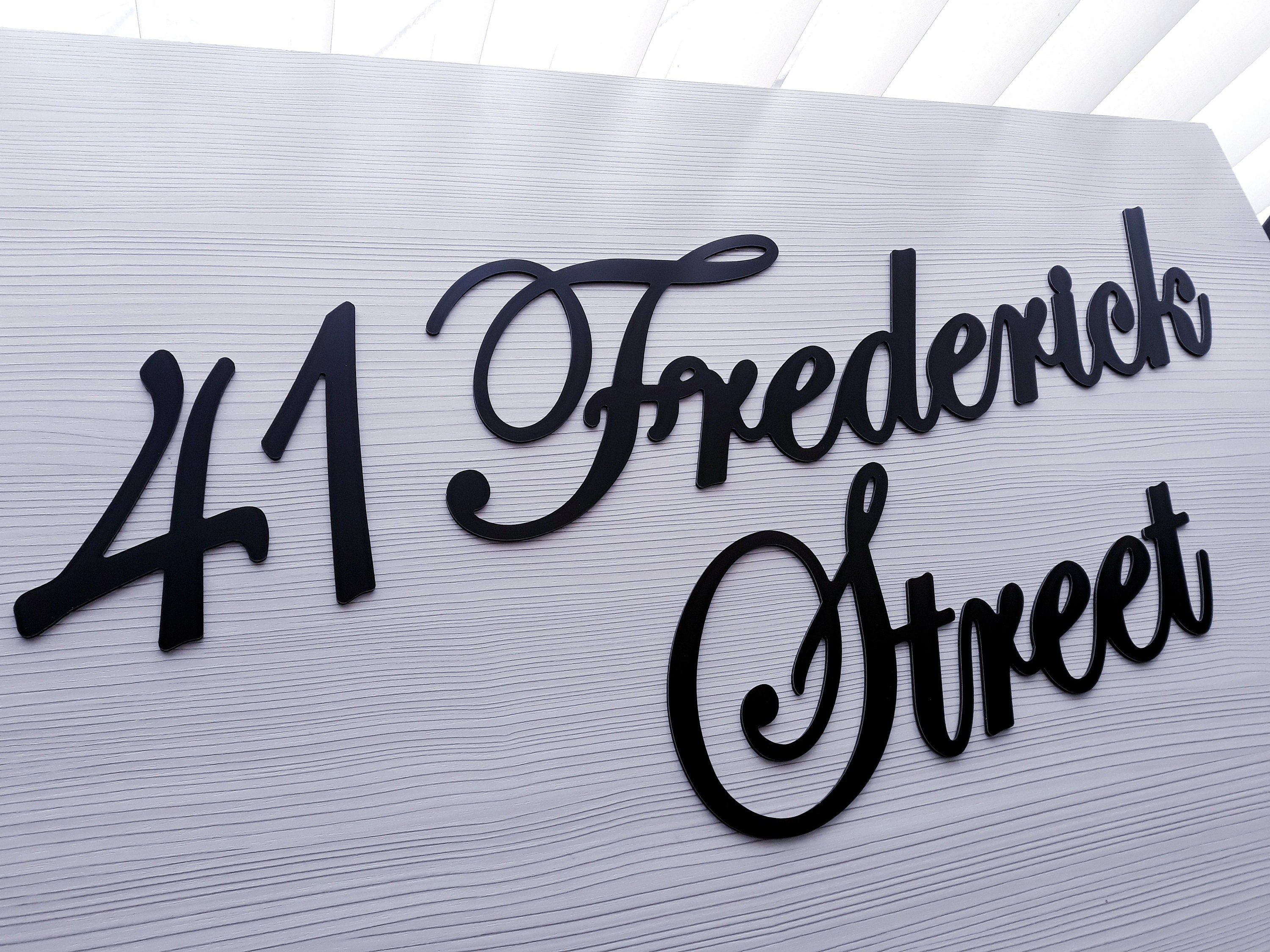 Script Address Sign MetalScript house numbersCustom house | Etsy