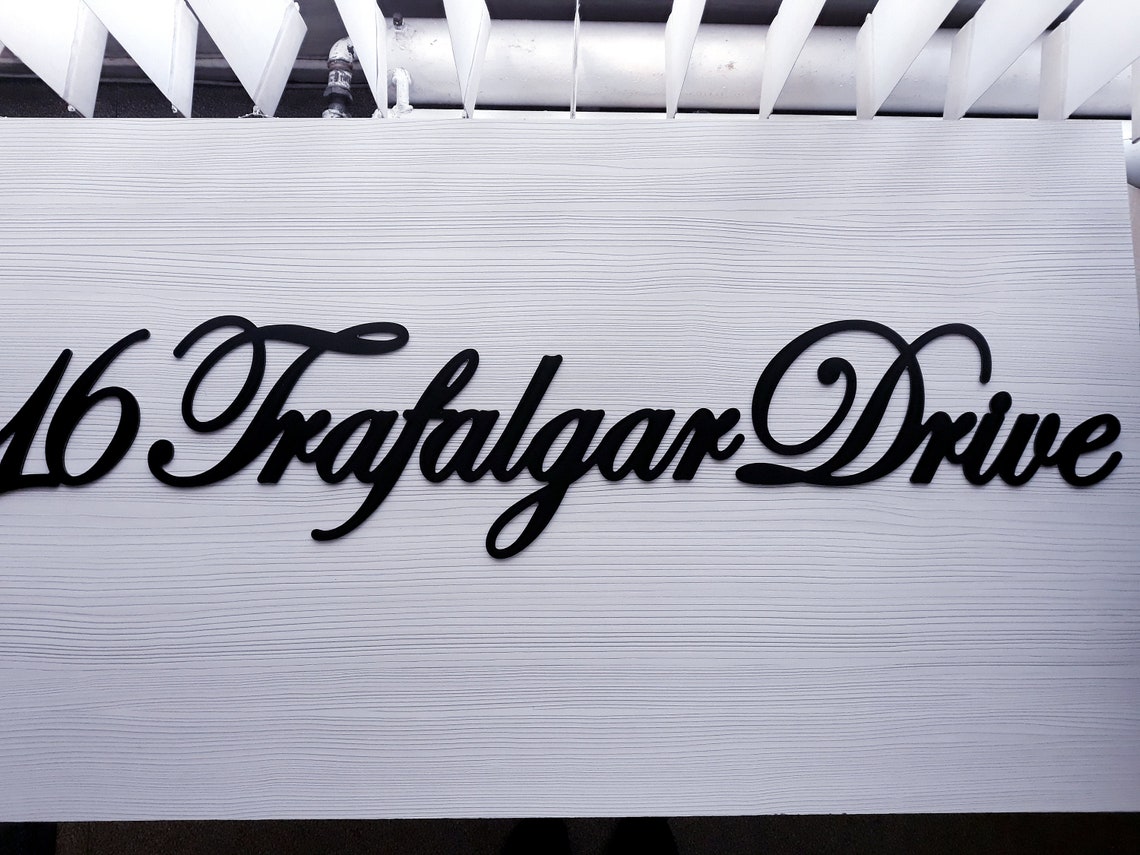 Script Address Sign Metalscript House Numberscustom House - Etsy