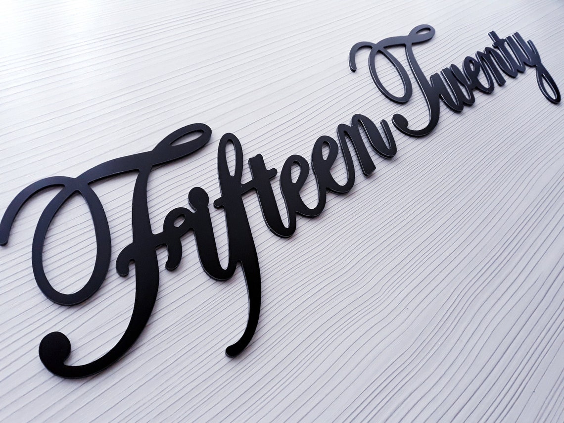 Script Address Sign Metalscript House Numberscustom House | Etsy