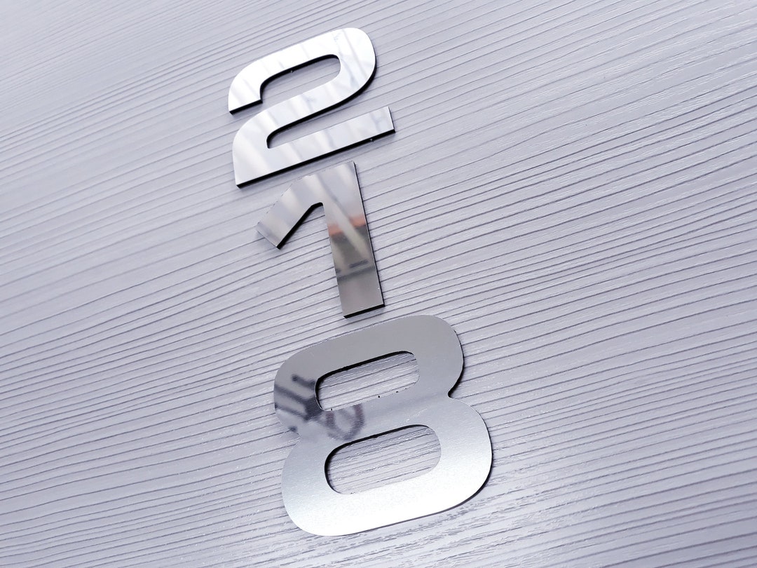 Mirror Silver or Gold House Numbers Sign, Aluminum Composite Address ...