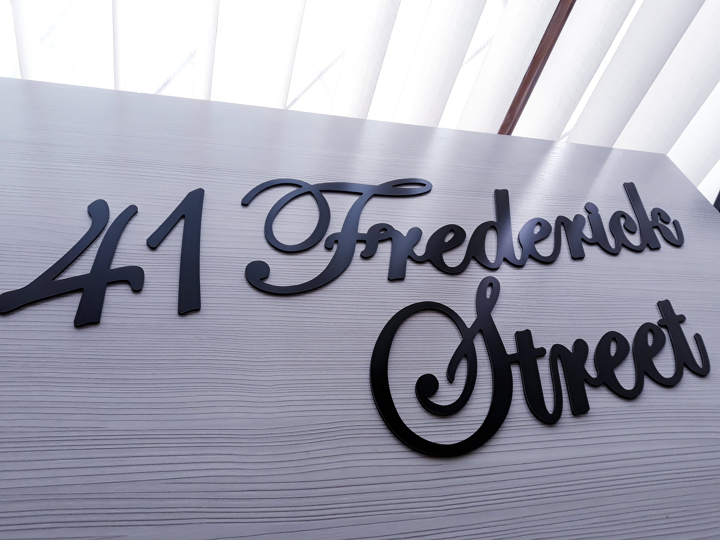 Script Address Sign MetalScript house numbersCustom house | Etsy