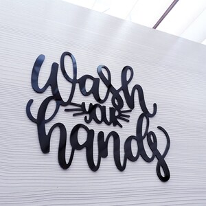 Wash your hands sign metalWash your hands house decorWall | Etsy