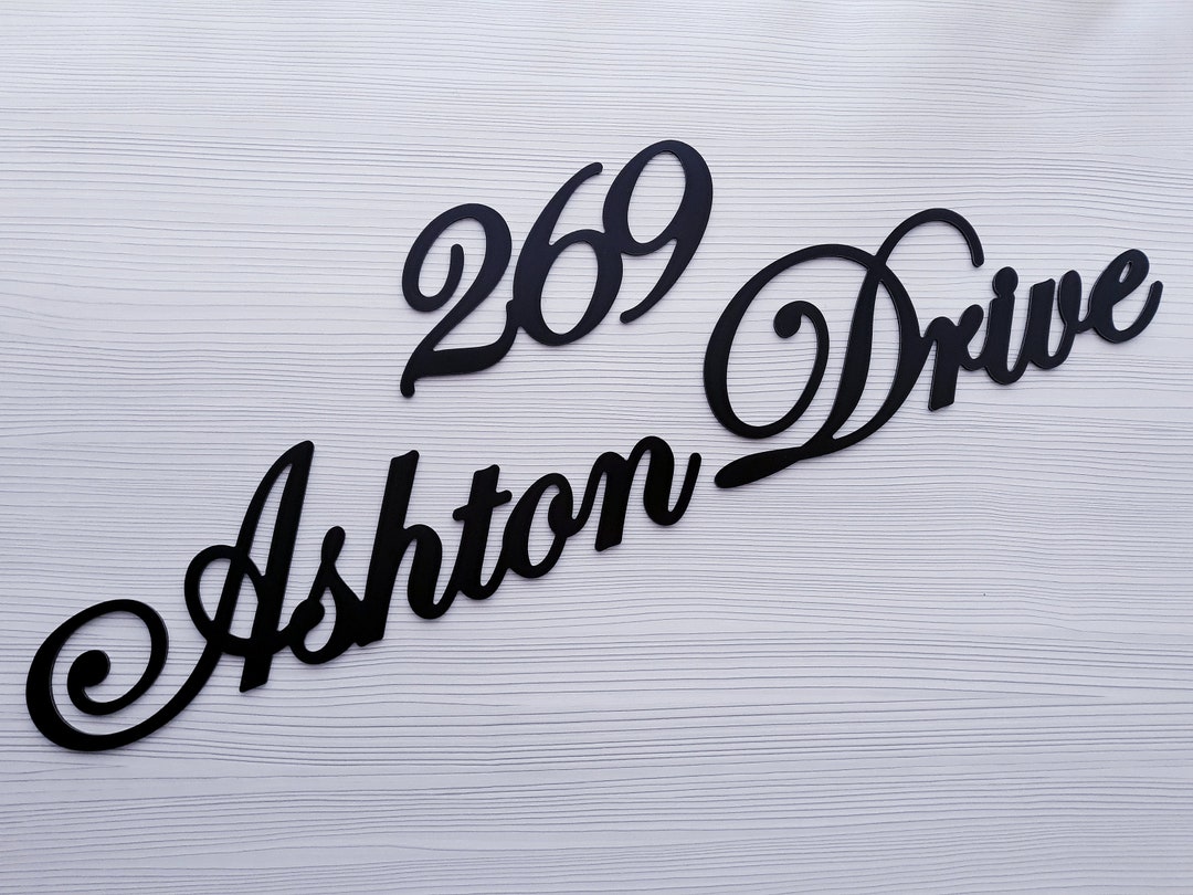 Script Address Sign Metal,script House Numbers,custom House Numbers ...