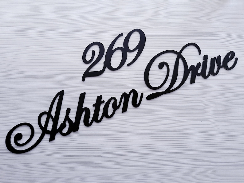 Script Address Sign Metal,script House Numbers,custom House Numbers ...