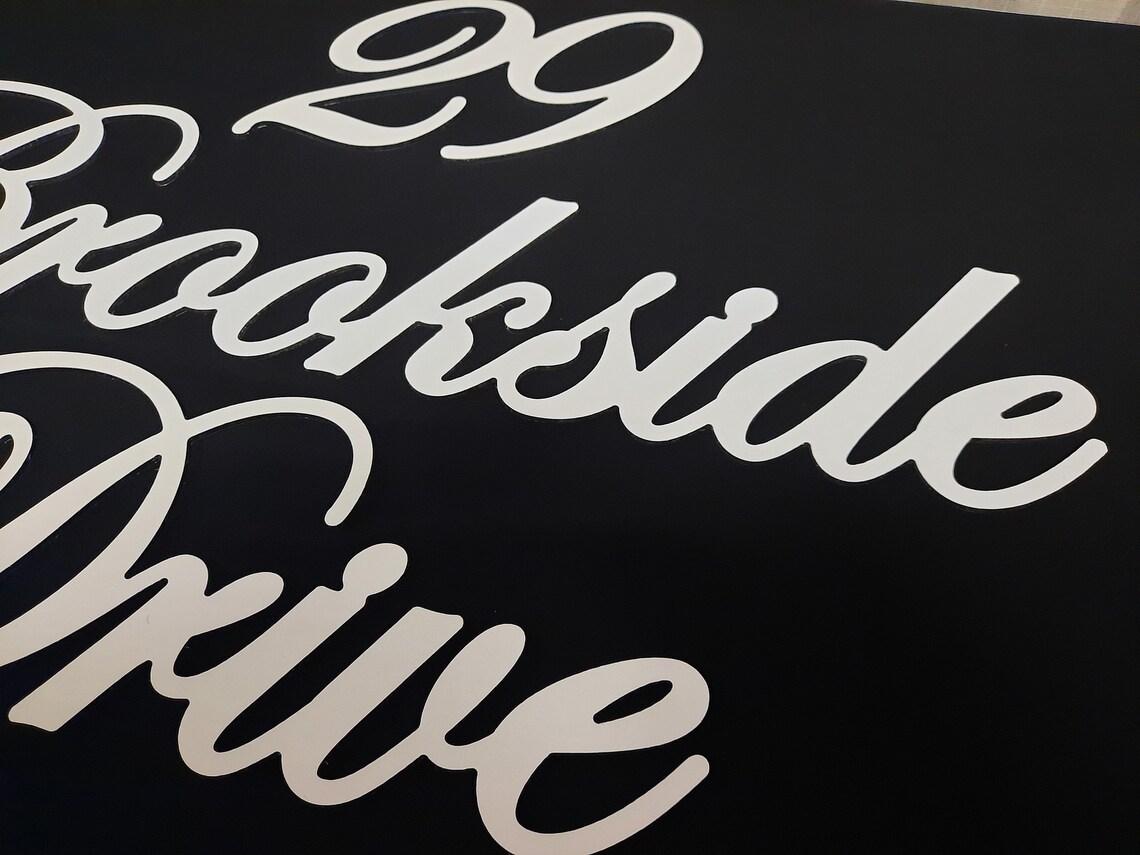 Script Address Sign Metalscript House Numberscustom House | Etsy