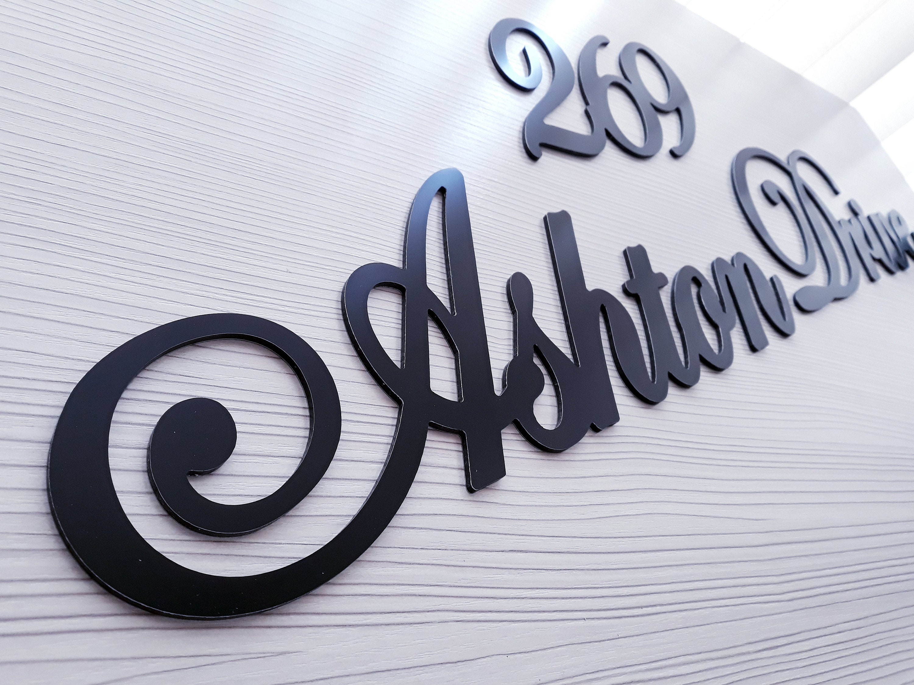 Script Address Sign Metal House Numbers Address Sign Script | Etsy