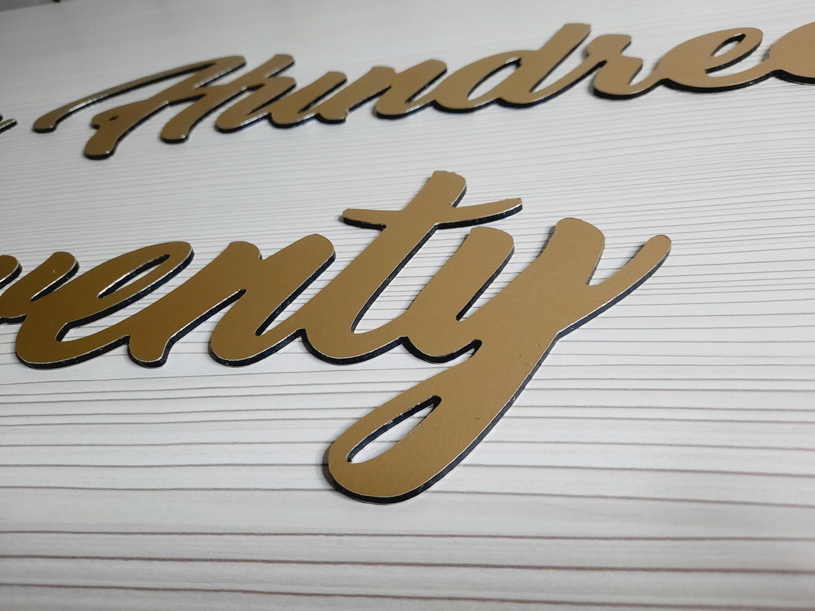 Address Script Sign Metal Custom House Numbers Sign Cursive - Etsy