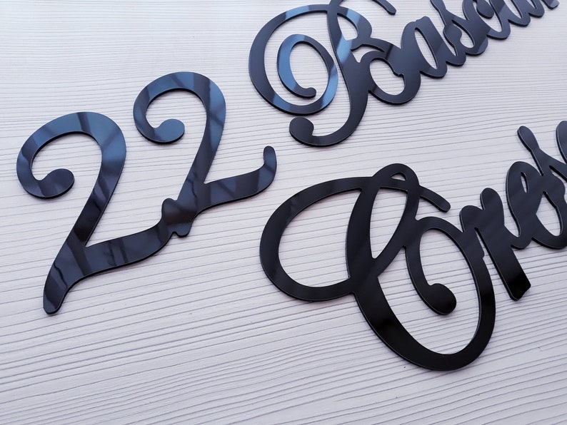 Script Address Sign Metalscript House Numberscustom House - Etsy