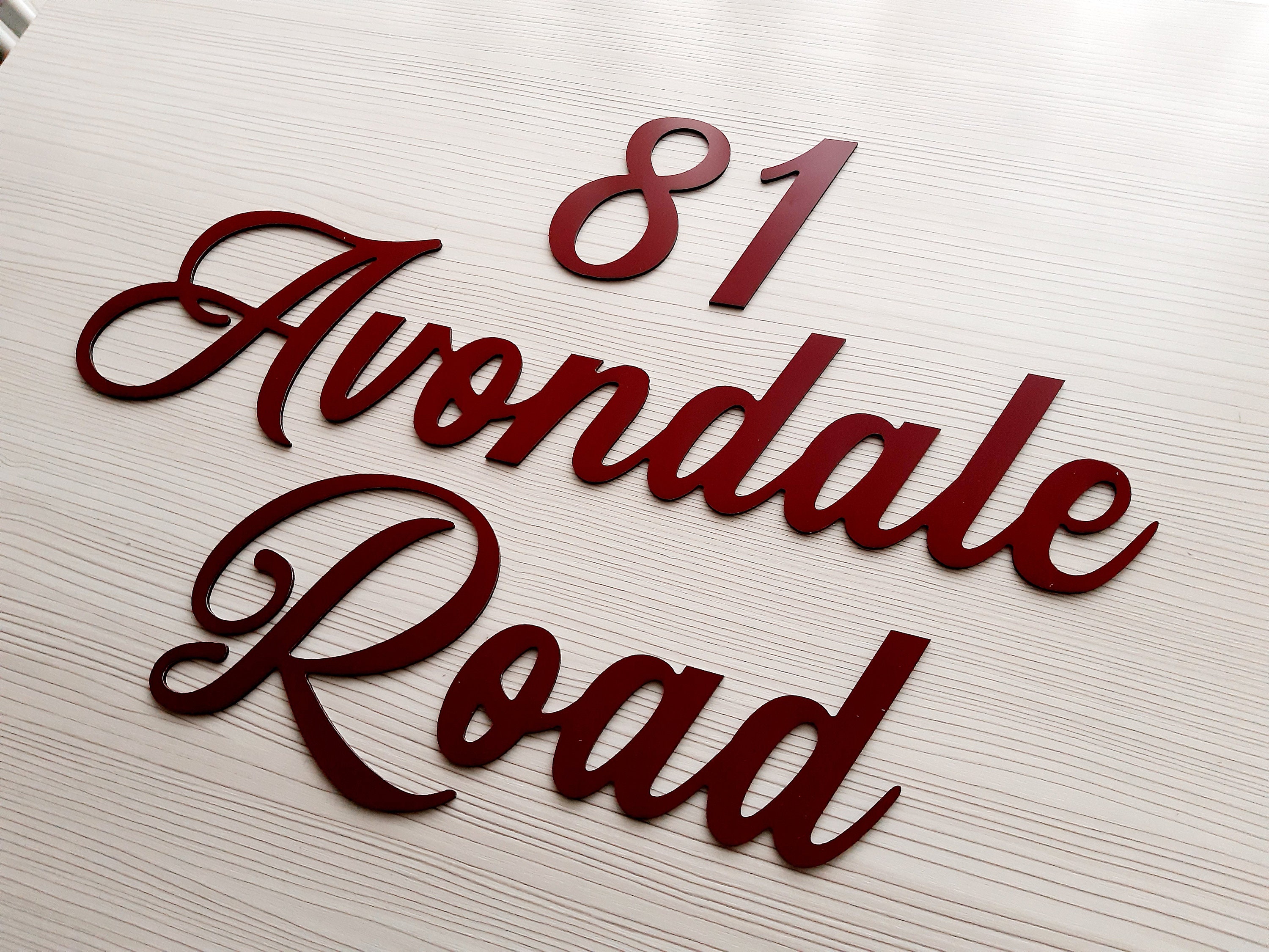 Script Address Sign MetalScript house numbersCustom house | Etsy