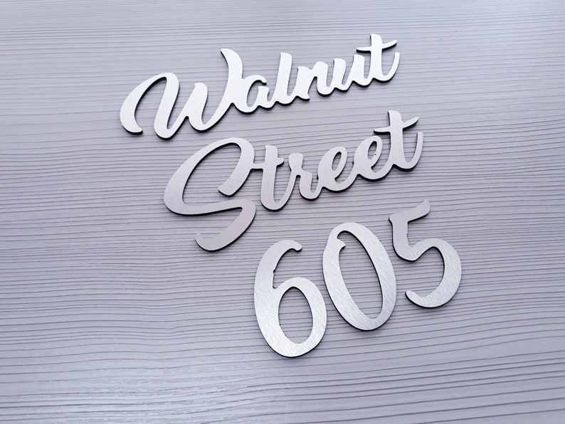 Script Address Sign Metal Custom House Numbers Sign Cursive | Etsy