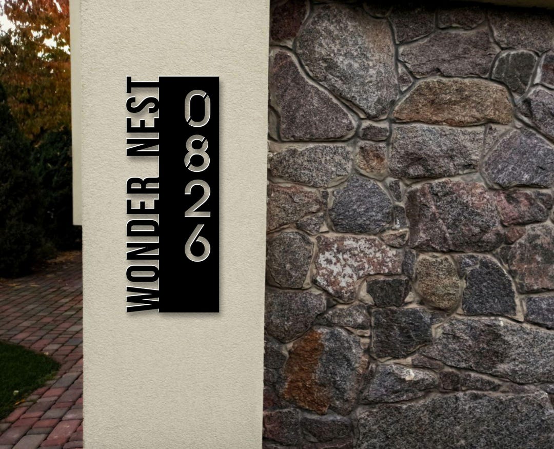 Vertical House Number, House Address Plaque, Modern House Numbers ...