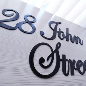 Script Address Sign Metalscript House Numberscustom House | Etsy